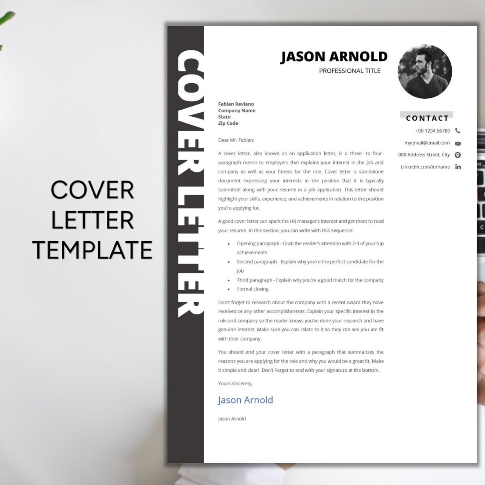 Black Resume Template Word, Cv Template, Professional Resume, Creative ...