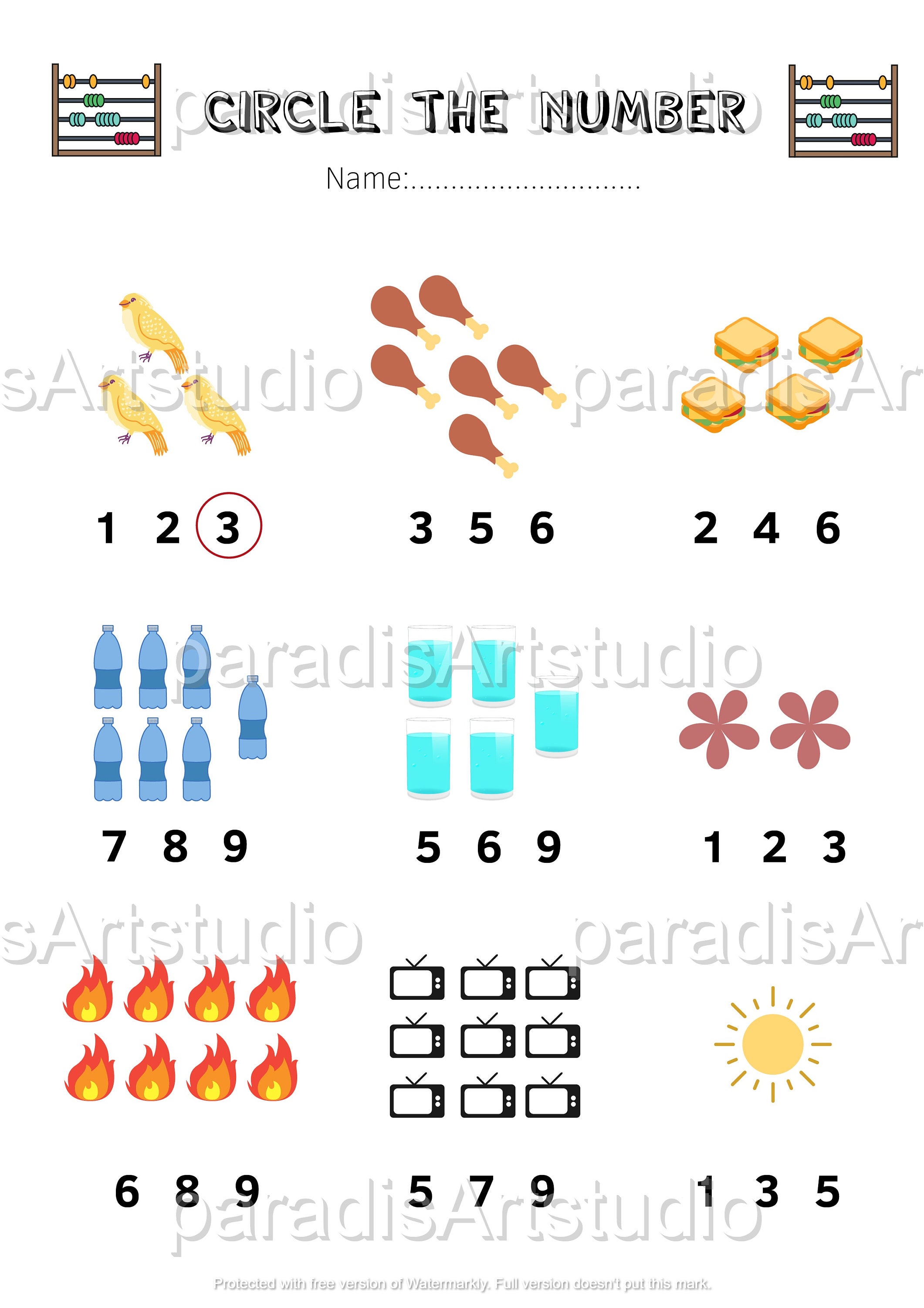 Circle the Number Worksheets, Worksheet for Kids, Preschool Worksheets ...
