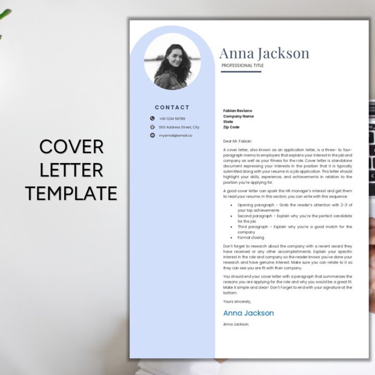 Simple Resume Template Word, Cv Template, Professional Resume, Creative ...