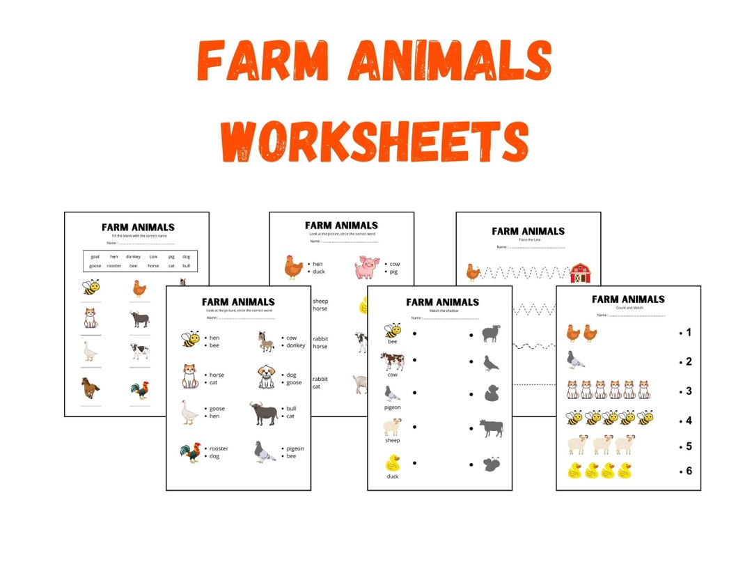 Farm Animals Worksheets, Worksheet for Kids, Preschool Worksheets, Kids ...