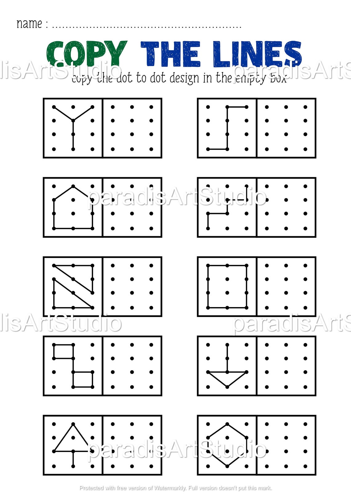 Copy the Line, Line Tracing, Handwariting Practice, Pre-writing ...