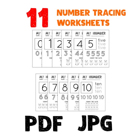 11 Worksheets Number Tracing Tracing Worksheet Worksheets | Etsy