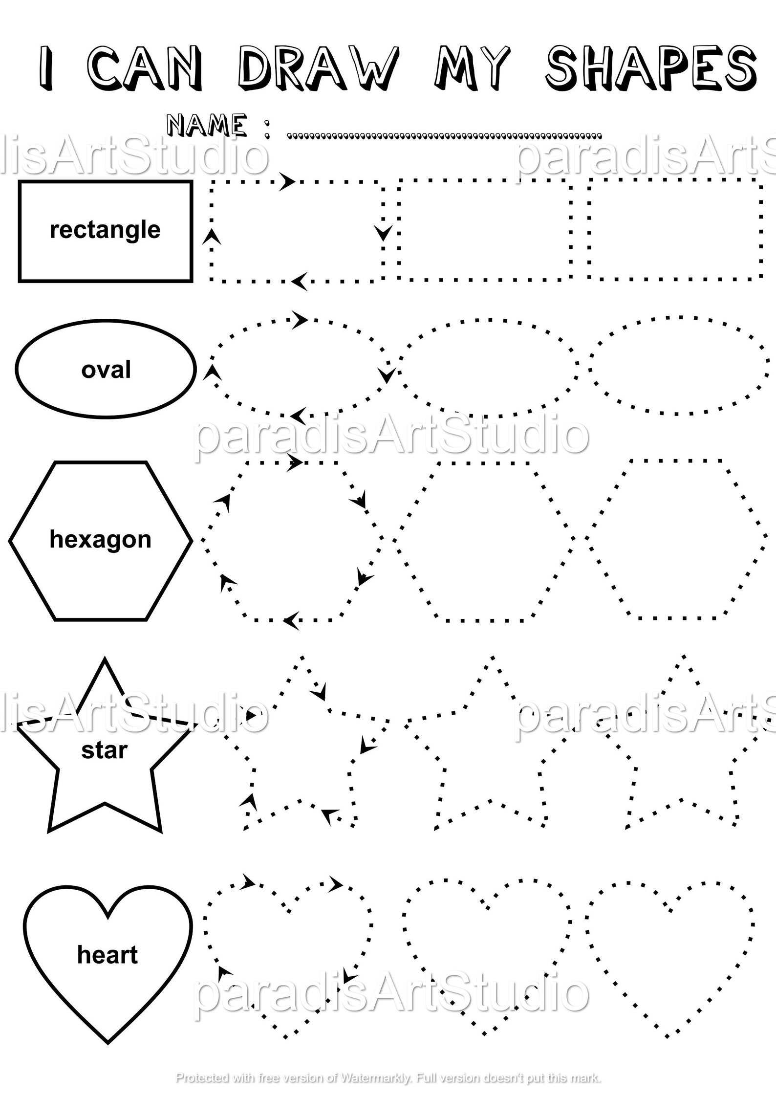 Shape Tracing, Tracing Worksheet, Worksheets for Kids, Printable ...