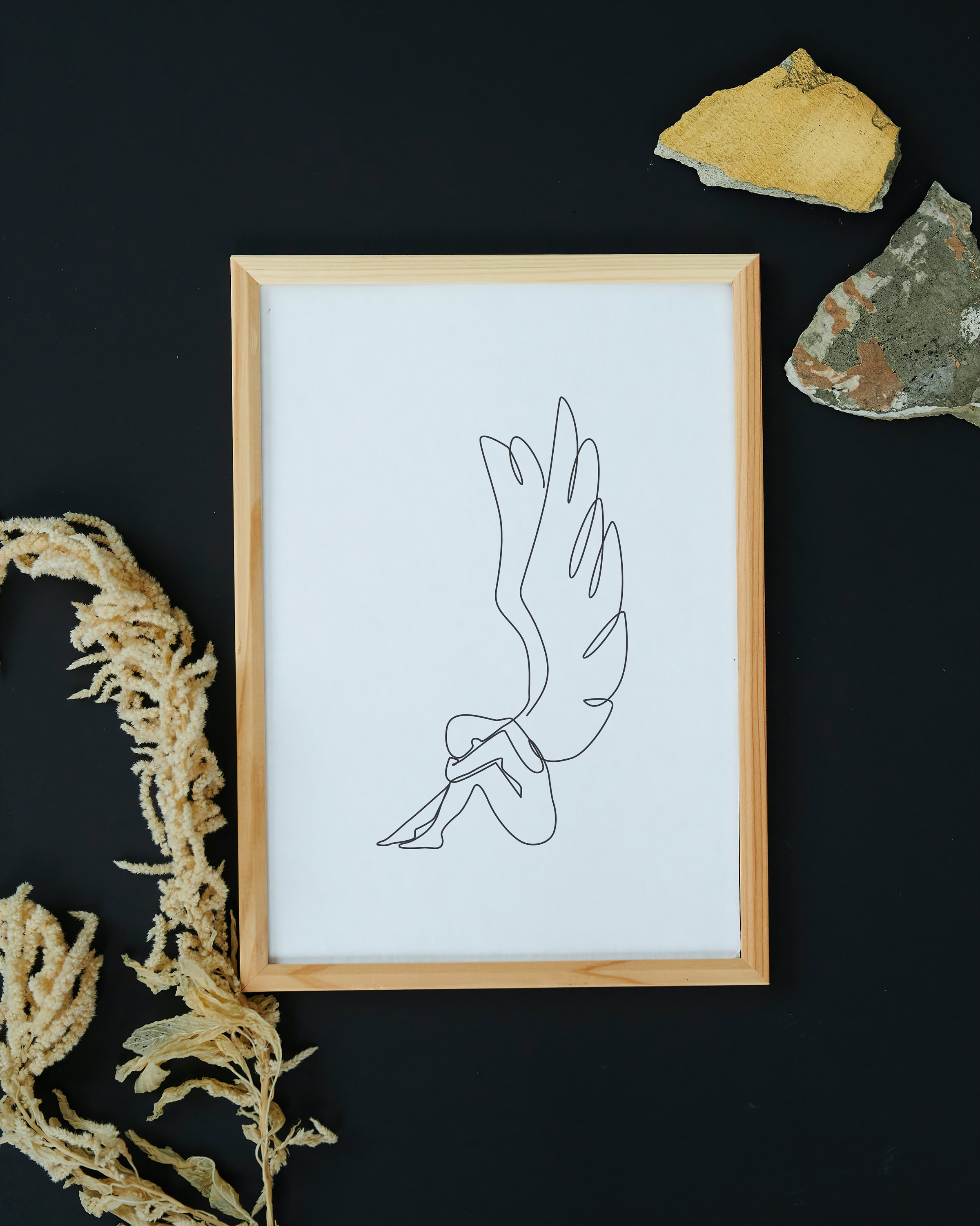 Angel Line Art, Angel Wings Wall Art, Angel Art Print, Angel Print ...