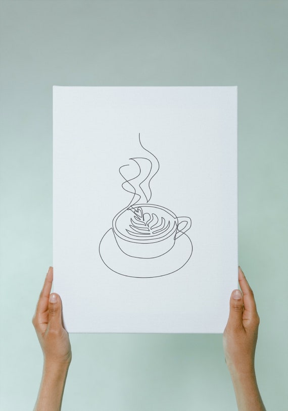 Coffee Line Art Drawing Coffee Art Coffee Print Coffee - Etsy
