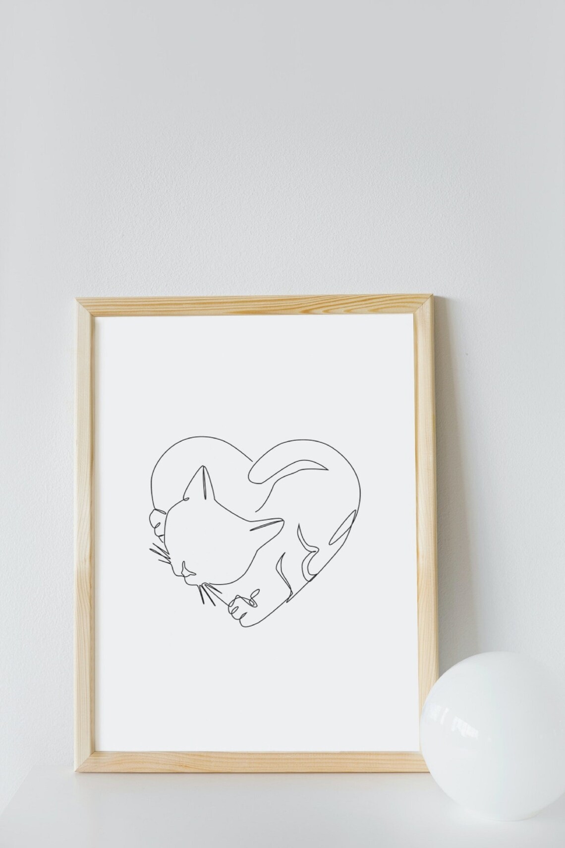 Cute Cat Line Art Printable, Cat Simple Line, Cat Line Art, Cat Poster ...