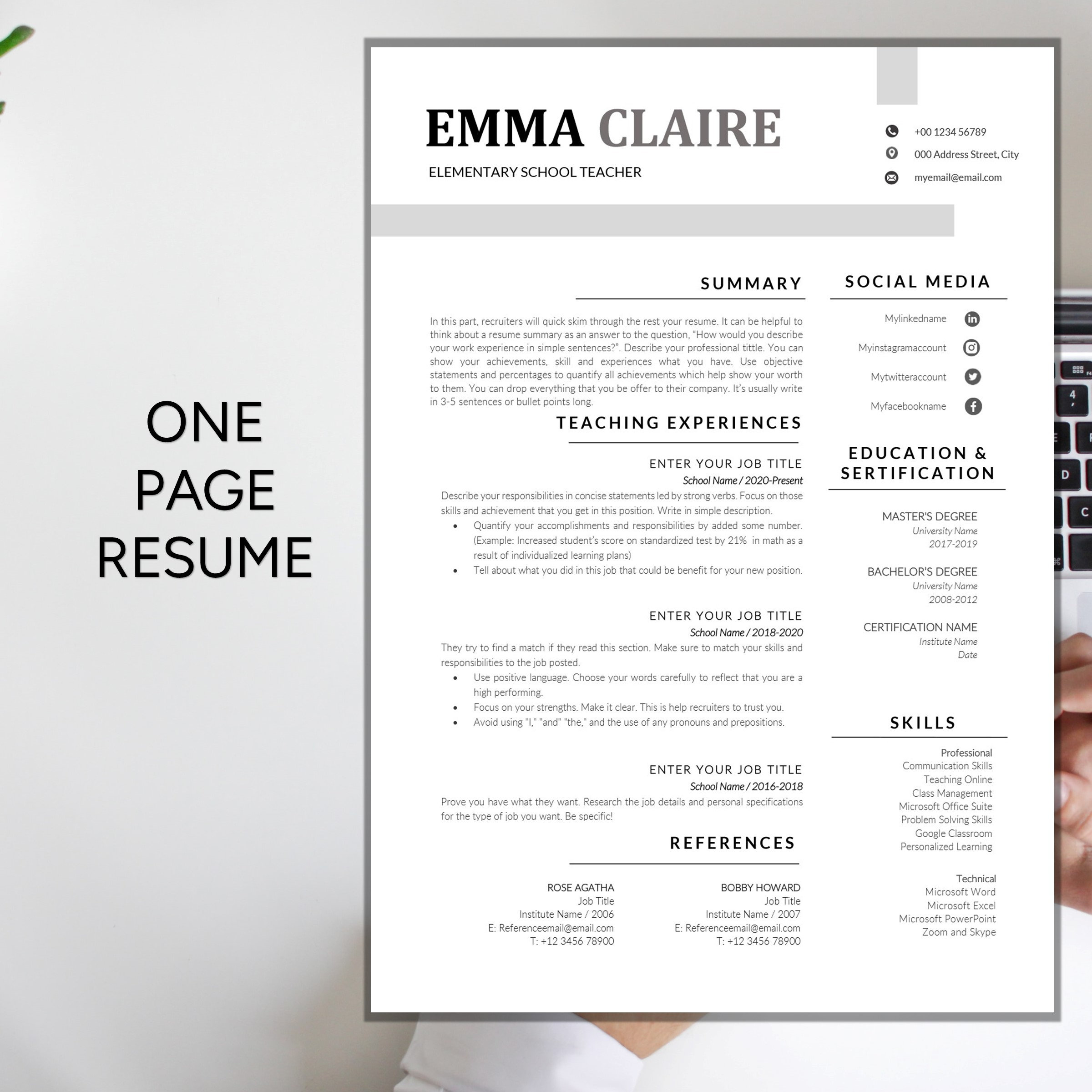 Teacher Cv Template, Cv Template, Teaching Resume, Teacher Resume Word ...