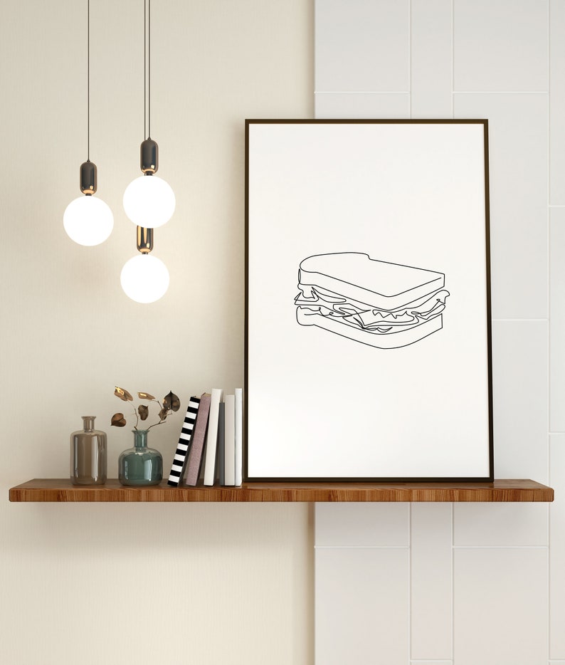 Toast Line Drawing Toast Line Art Food Line Art Food Line - Etsy