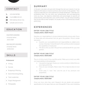 Simple Resume Template Word, Cv Template, Professional Resume, Creative ...