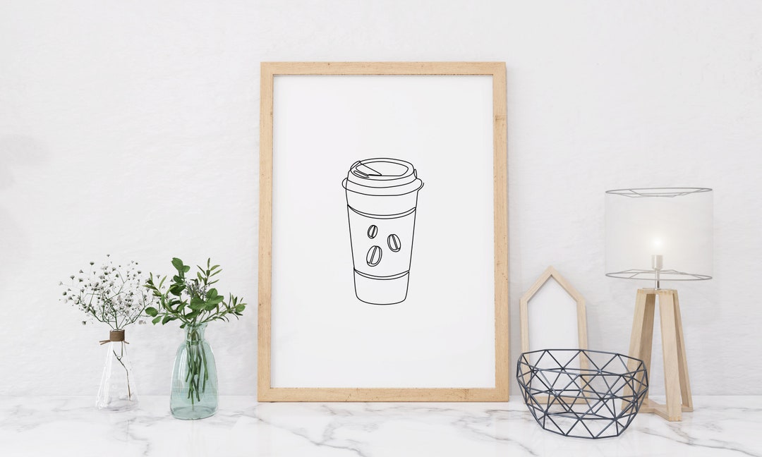 Cup of Coffee Line Art, Coffee Line Art, Food Line Art, Drink Line ...