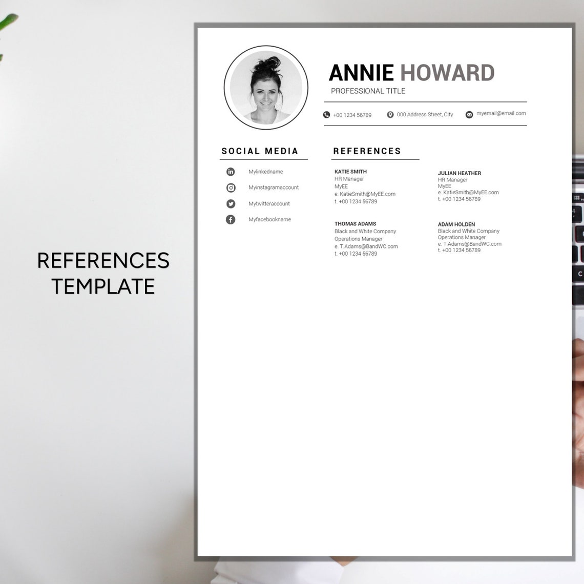 Minimalist Resume Template Word, Cv Template, Professional Resume ...