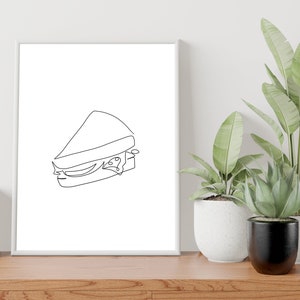 Sandwich Line Drawing Sandwich Line Art Food Line Art Food - Etsy