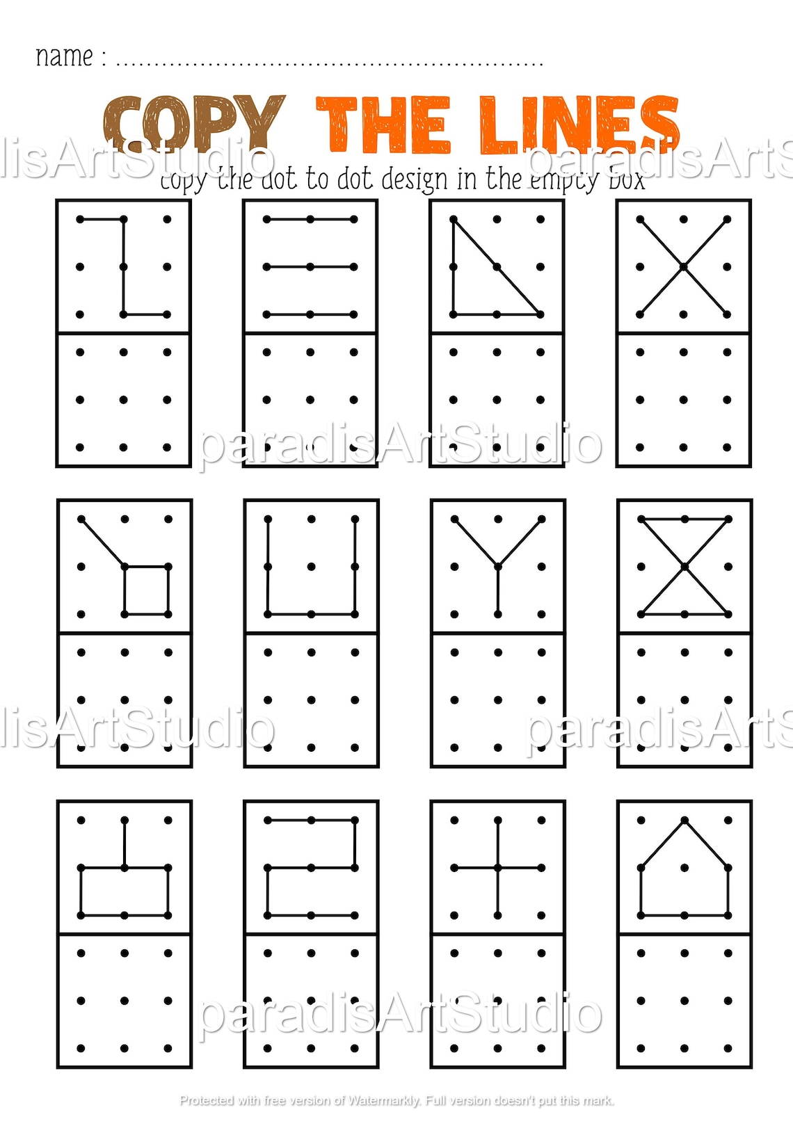 Copy the Line, Line Tracing, Handwariting Practice, Pre-writing ...