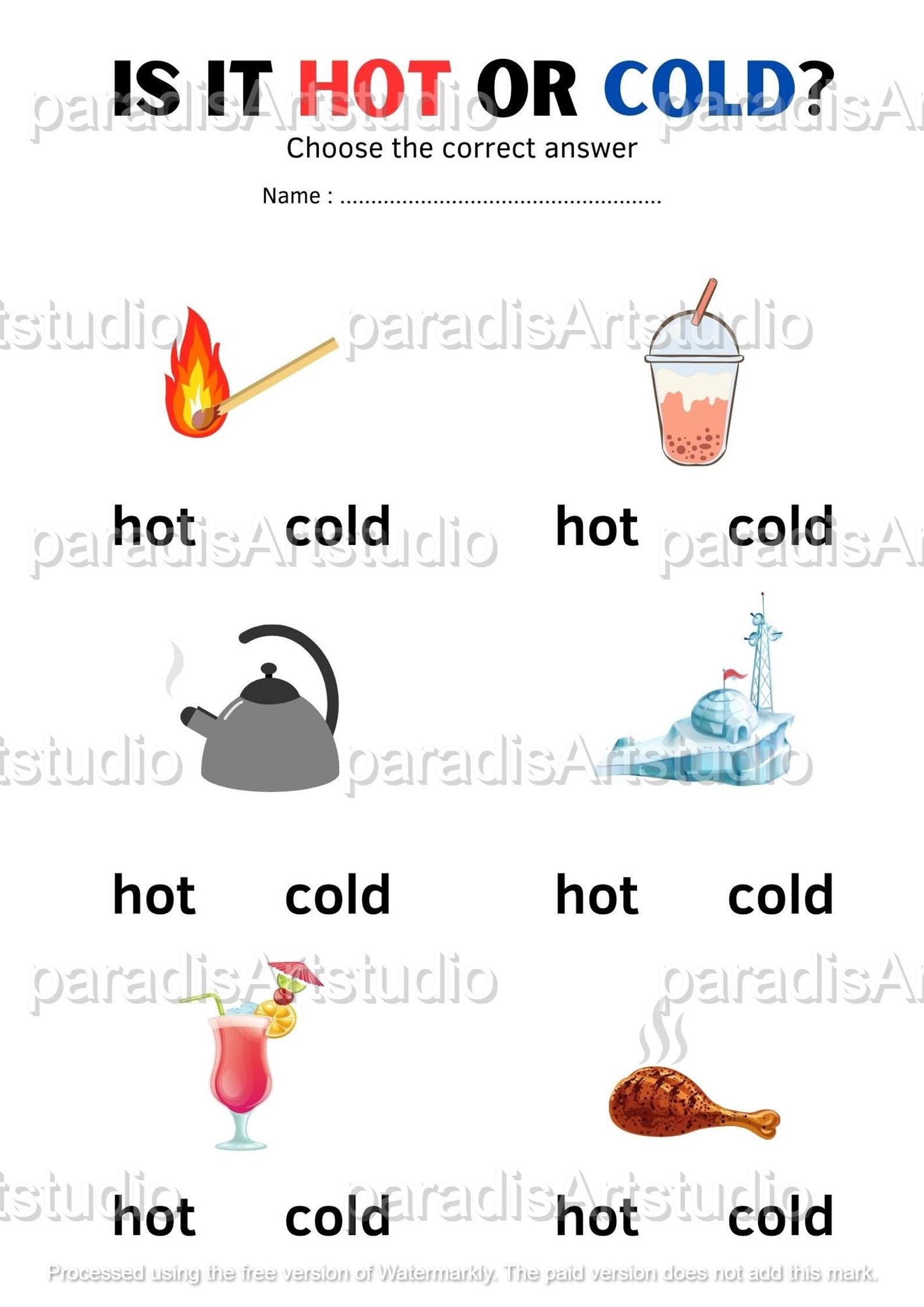 Hot and Cold Worksheets for Kids, Educational Worksheets, Preschool ...