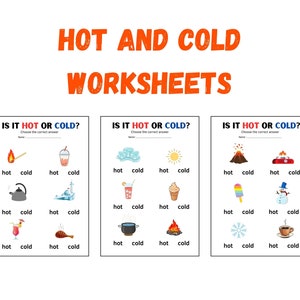Hot and Cold Worksheets for Kids, Educational Worksheets, Preschool ...