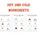 Hot and Cold Worksheets for Kids, Educational Worksheets, Preschool ...