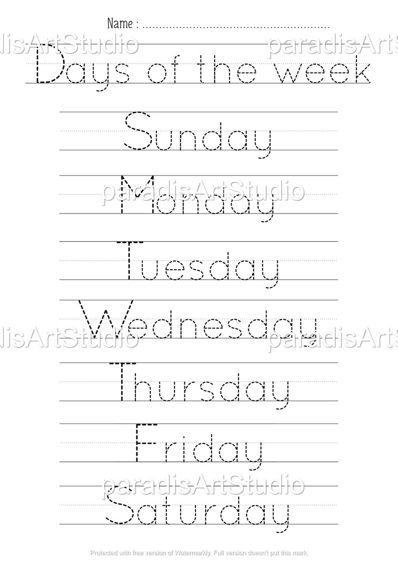 Days of the Week Worksheets, Days Worksheet, Printable Worksheet ...
