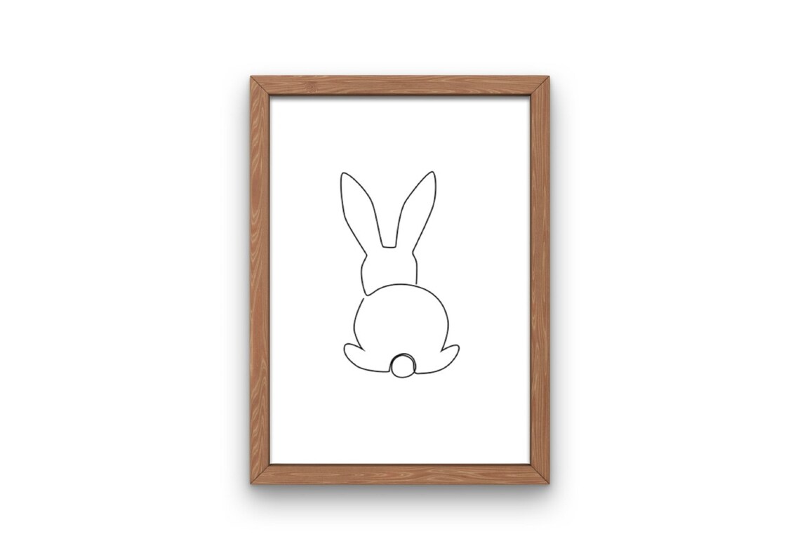 Rabbit Line Art Printable, Rabbit Simple Line, Rabbit Line Art, Rabbit ...