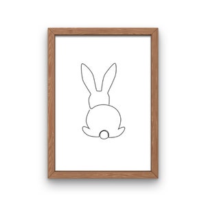 Rabbit Line Art Printable, Rabbit Simple Line, Rabbit Line Art, Rabbit ...