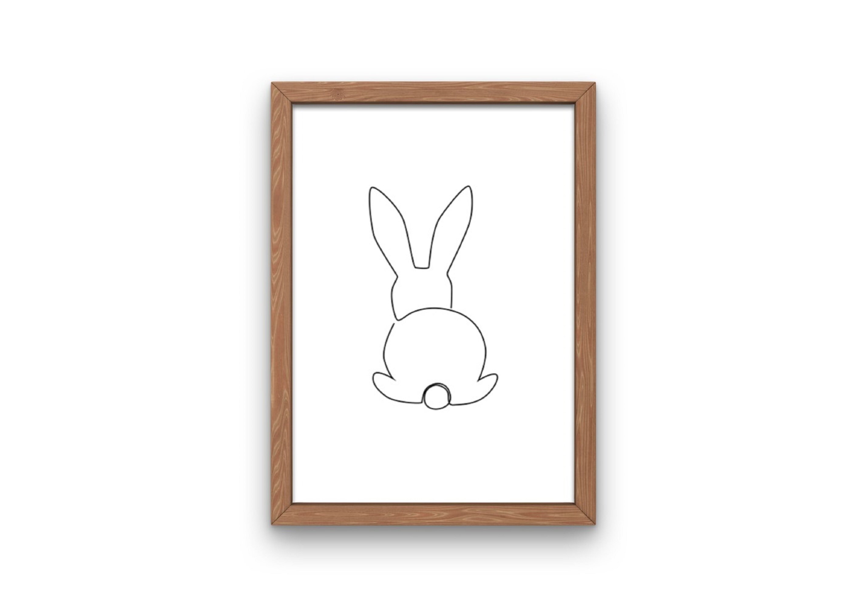Rabbit Line Art Printable, Rabbit Simple Line, Rabbit Line Art, Rabbit ...
