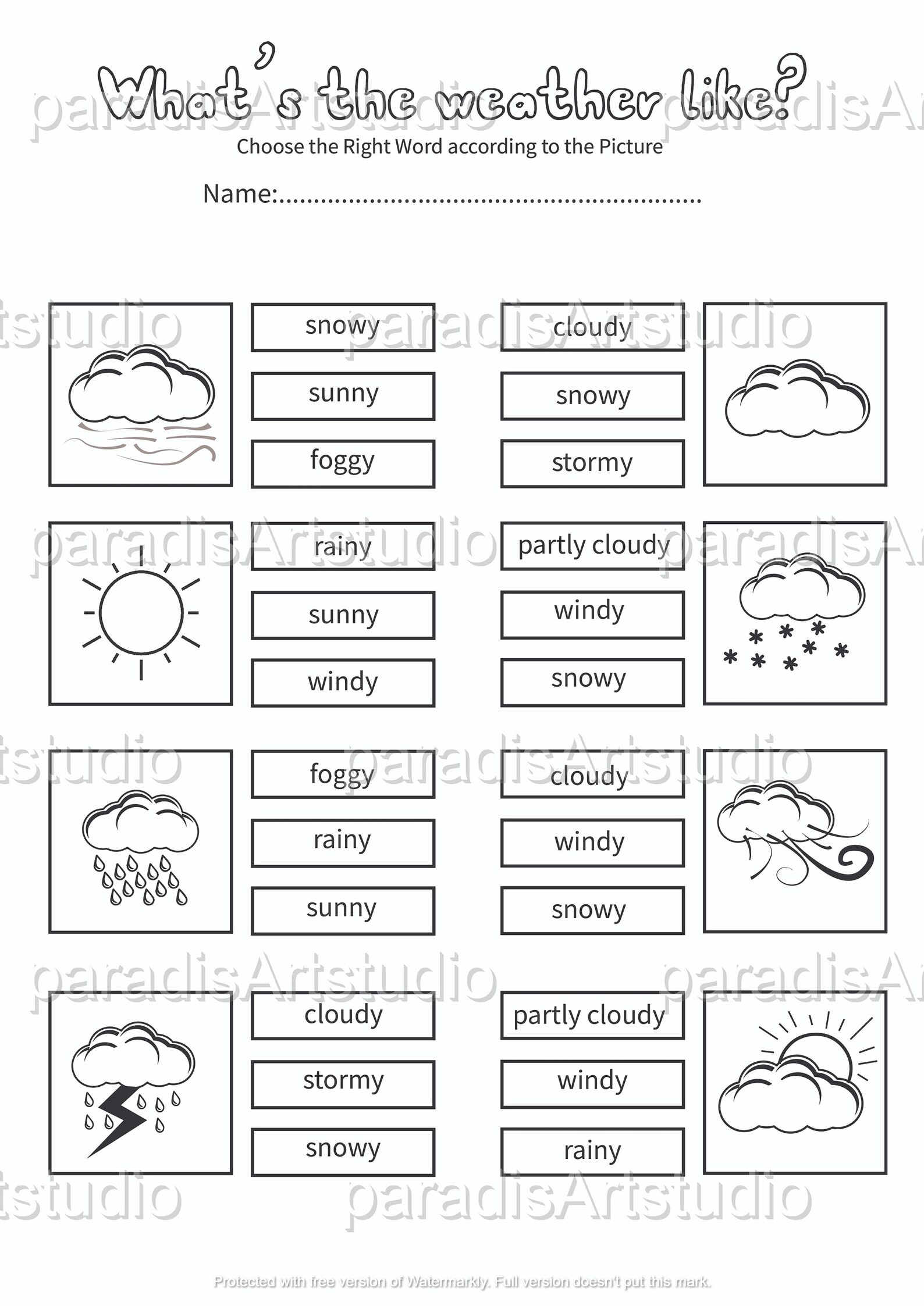 Weather Worksheets for Kids Worksheet for Kids Preschool - Etsy