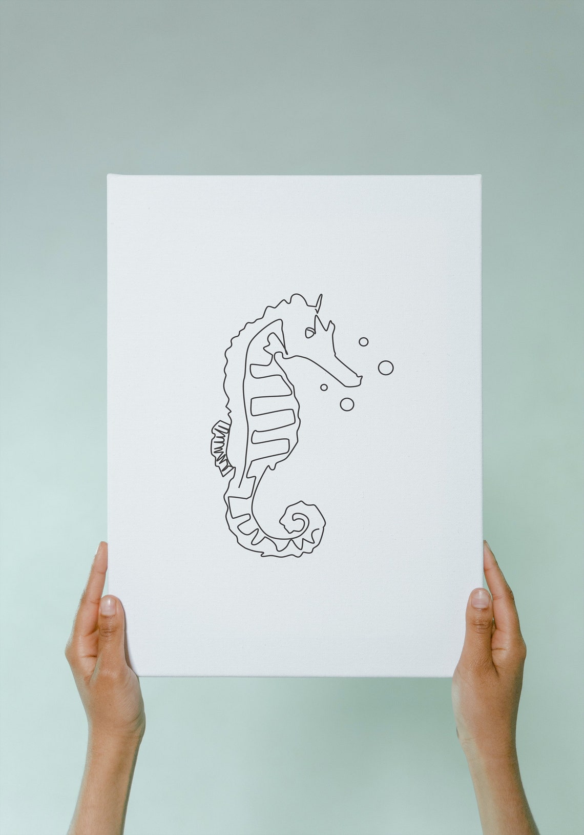 Sea Horse Line Art Drawing, Sea Horse Art, Sea Horse Art, Sea Animal ...