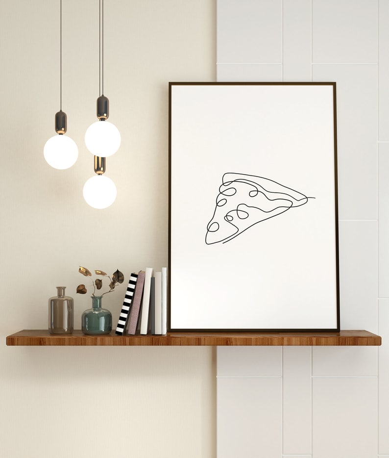 Pizza Line Drawing Pizza Line Art Food Line Art Food Line | Etsy