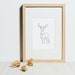 Deer Line Art Printable Digital, Deer Simple Line, Deer Minimalist ...