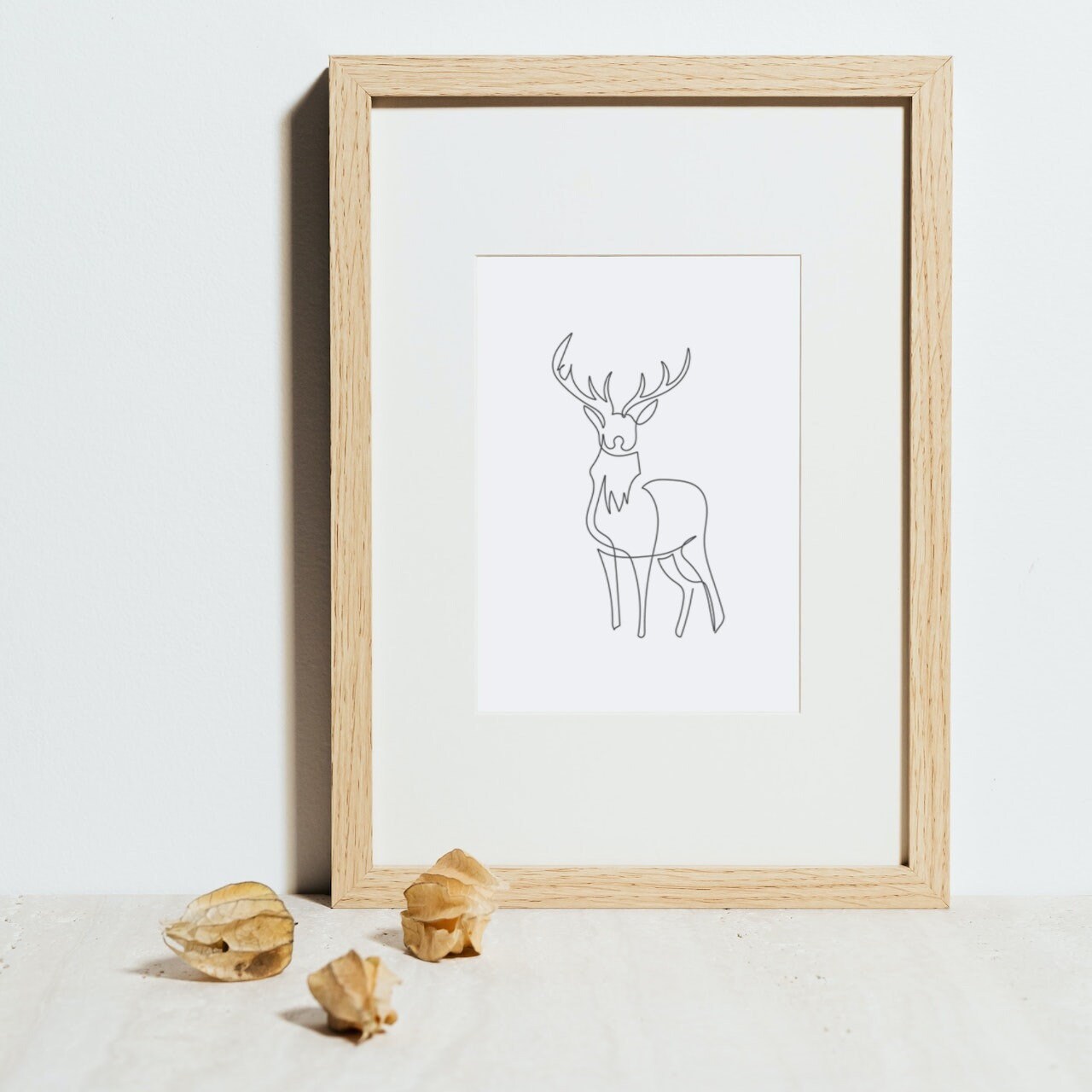Deer Line Art Printable Digital, Deer Simple Line, Deer Minimalist ...