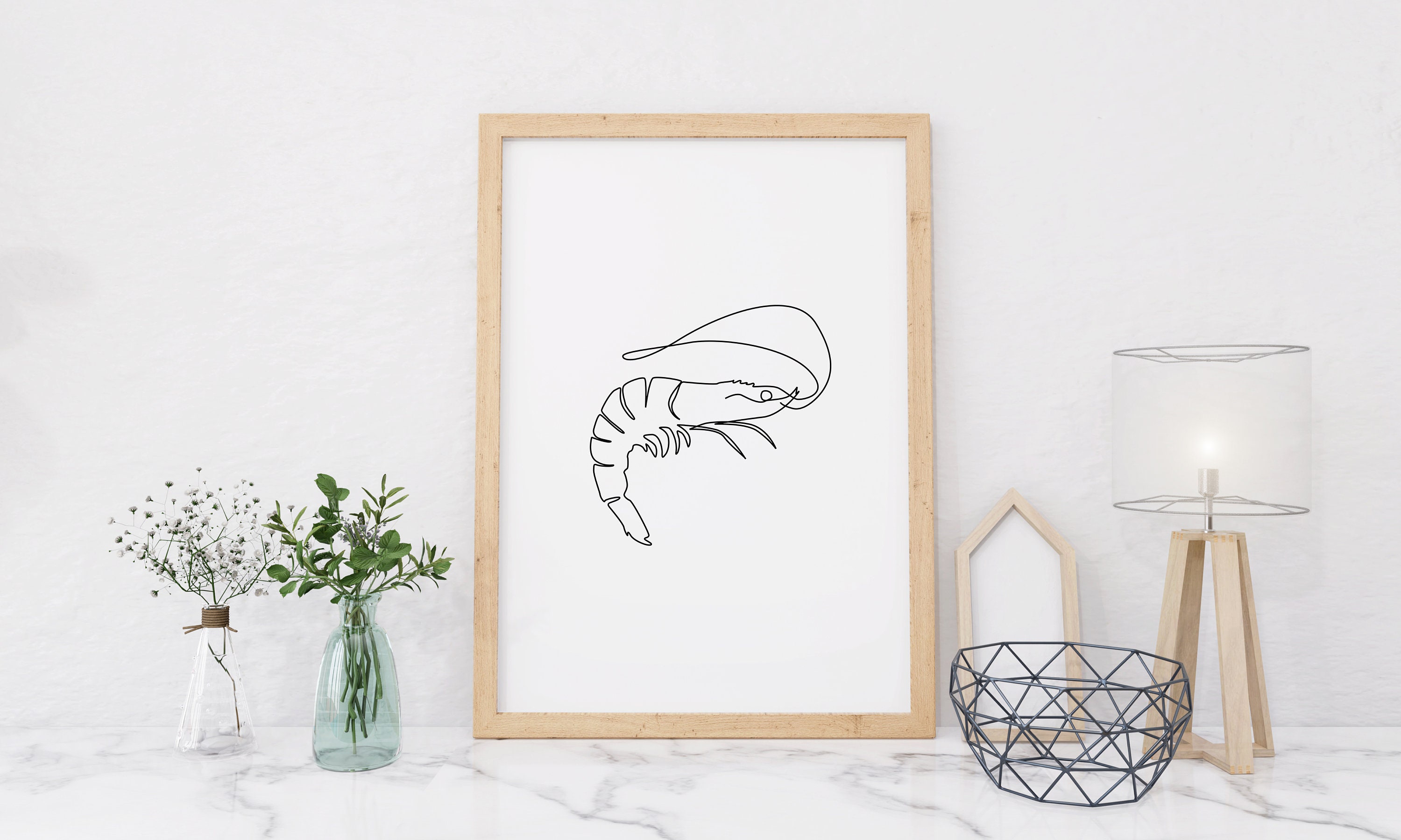 Shrimp Line Drawing Seafood Line Art Food Line Art Food - Etsy