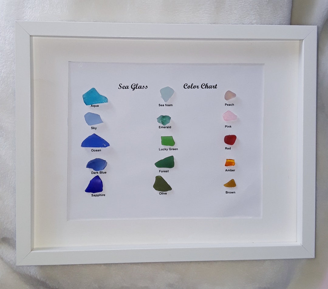 SEA GLASS Chart/sea Glass/small or Large/sea Glass Art/ Color Chart ...