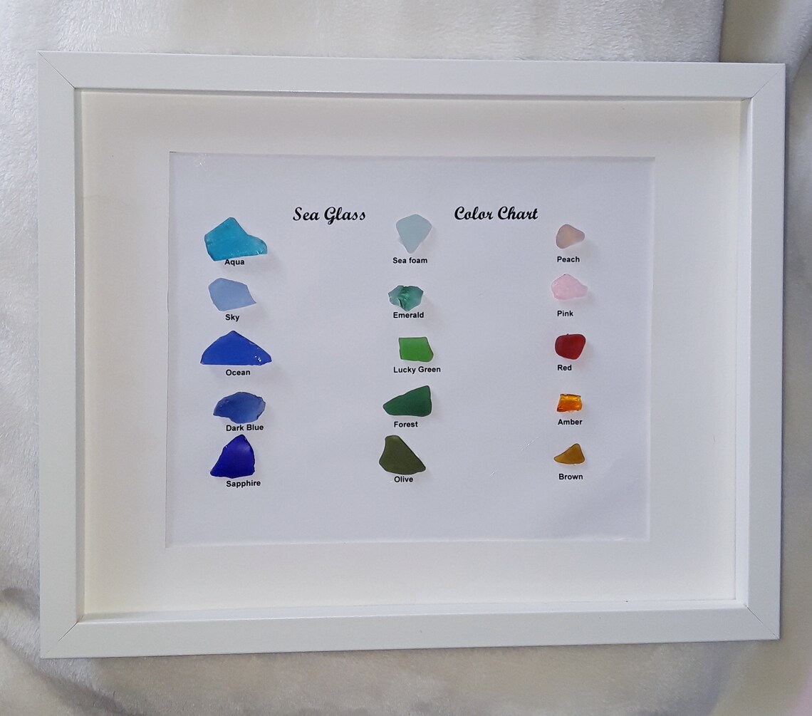SEA GLASS Chart/sea Glass/small or Large/sea Glass Art/ Color - Etsy