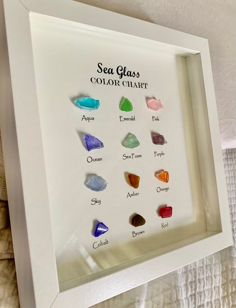 SEA GLASS Chart/sea Glass/small or Large/sea Glass Art/ Color - Etsy