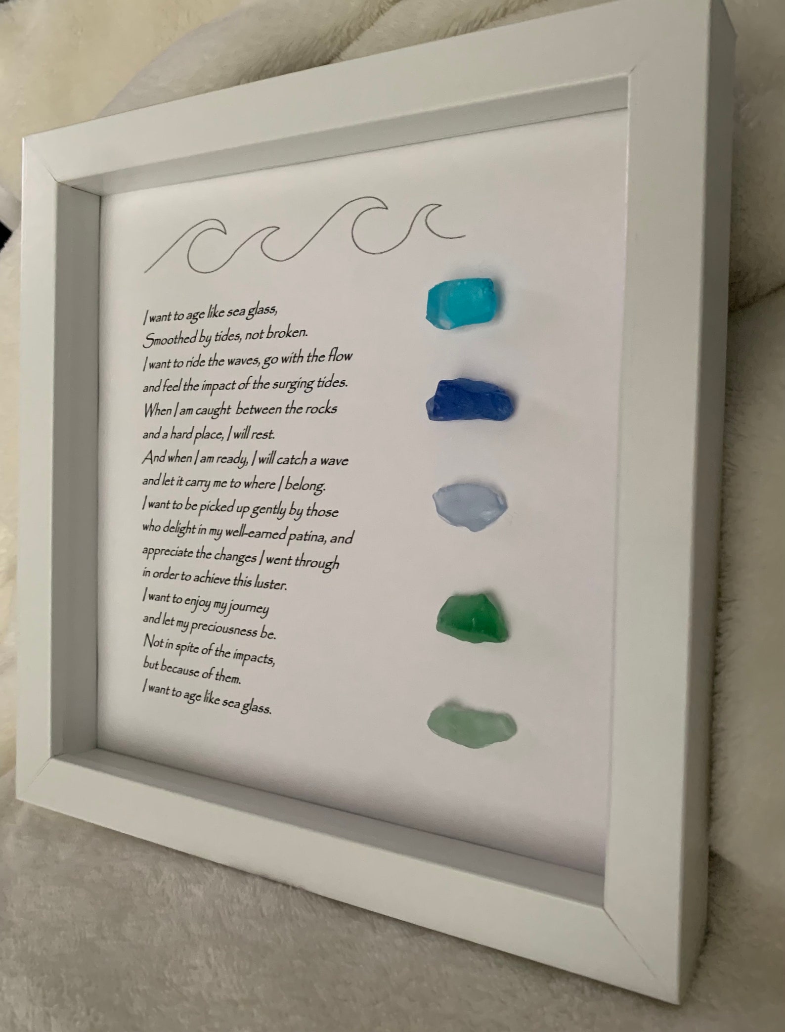 LARGE Sea Glass Poem/i Want to Age Like Sea/blues - Etsy