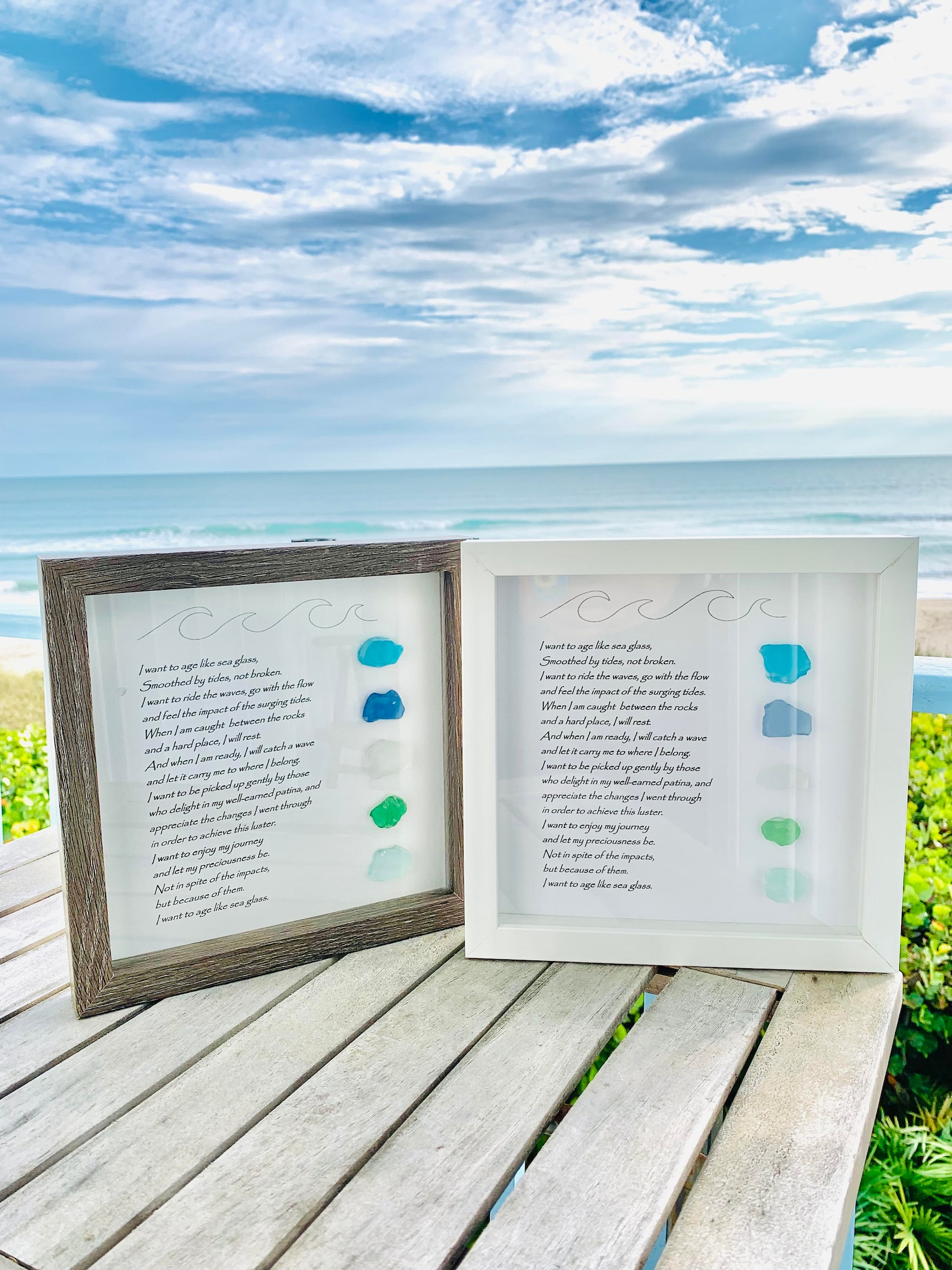 LARGE Sea Glass Poem/i Want to Age Like Sea/blues - Etsy