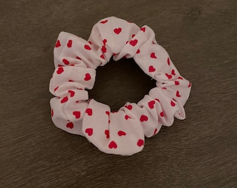 Heart Hair Scrunchie Set, Love Scrunchy Set, Heart Hair Ties, Red and ...
