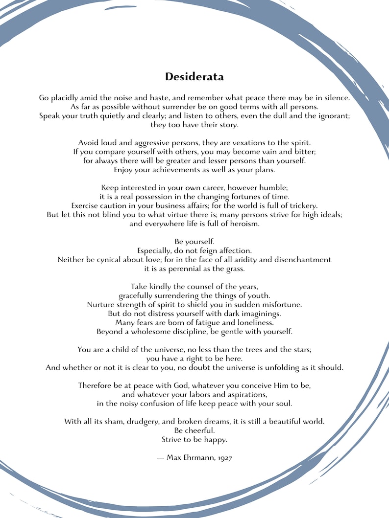 Desiderata Printable - Etsy