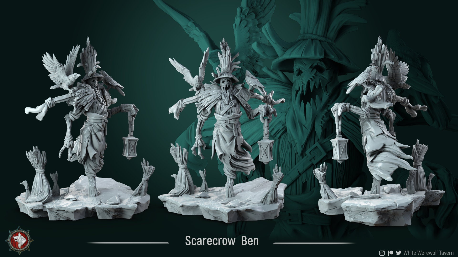 Scarecrow Gary & Ben White Werewolf Tavern | Etsy