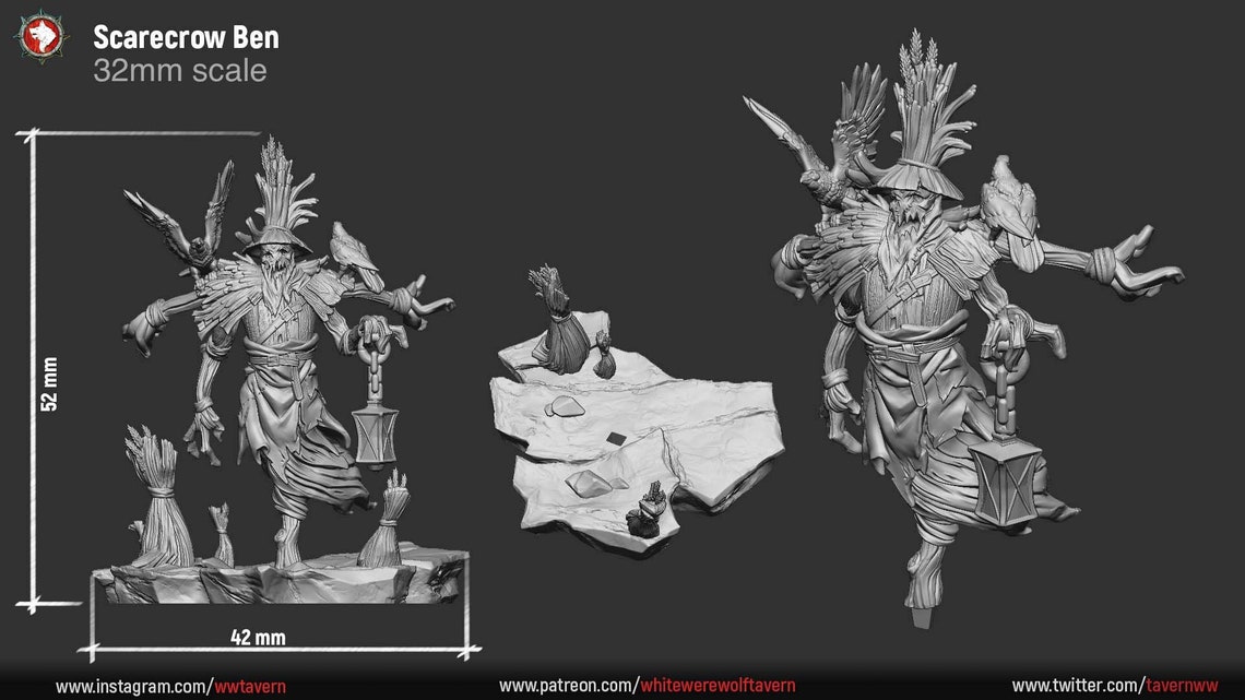 Scarecrow Gary & Ben White Werewolf Tavern | Etsy