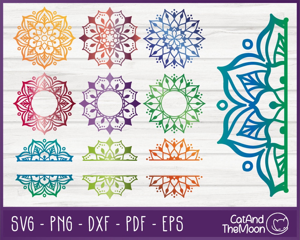 Half Mandala Svg, Simple Mandala Svg, Mandala Svg Bundle, Mandala ...
