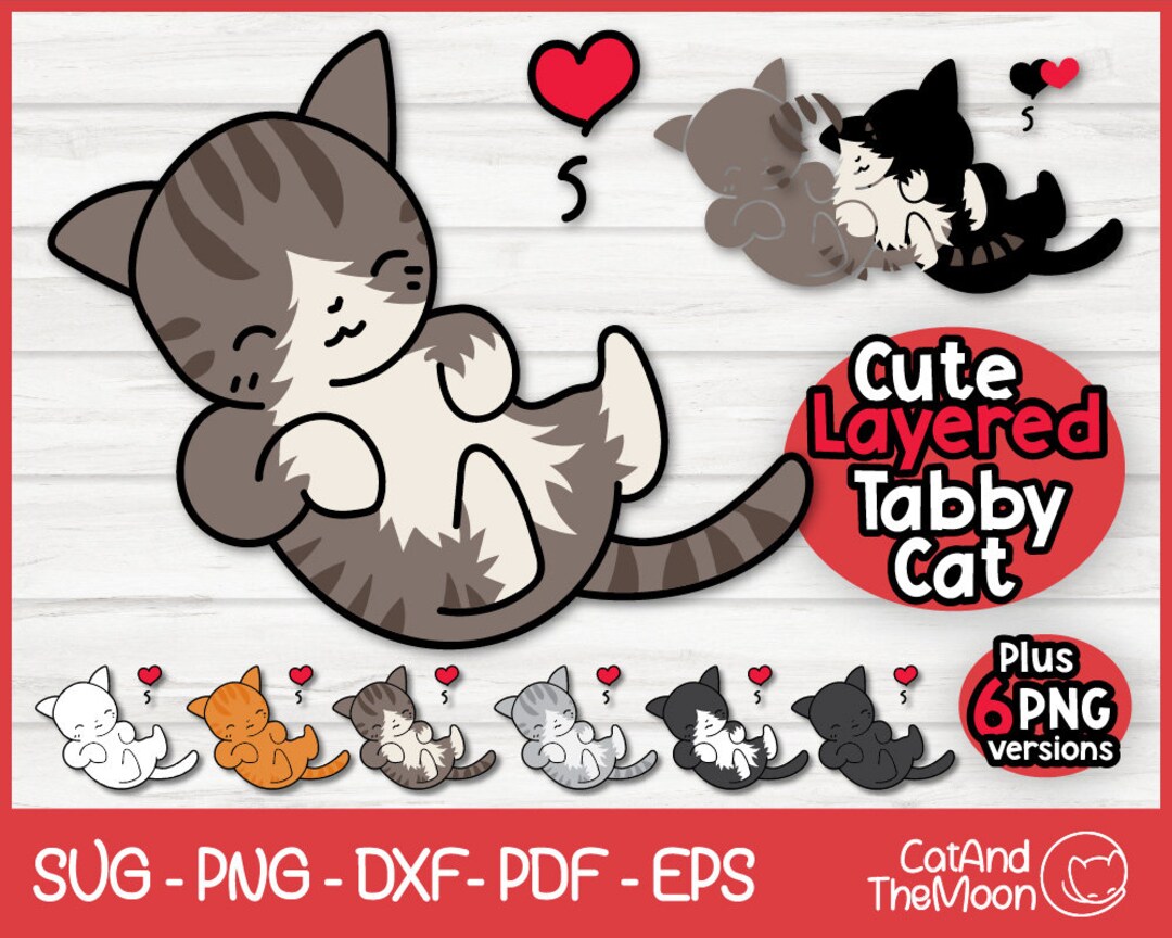 Cute Cat Svg File - Tabby Cat Svg, Orange Cat Svg, Tuxedo Cat Svg ...