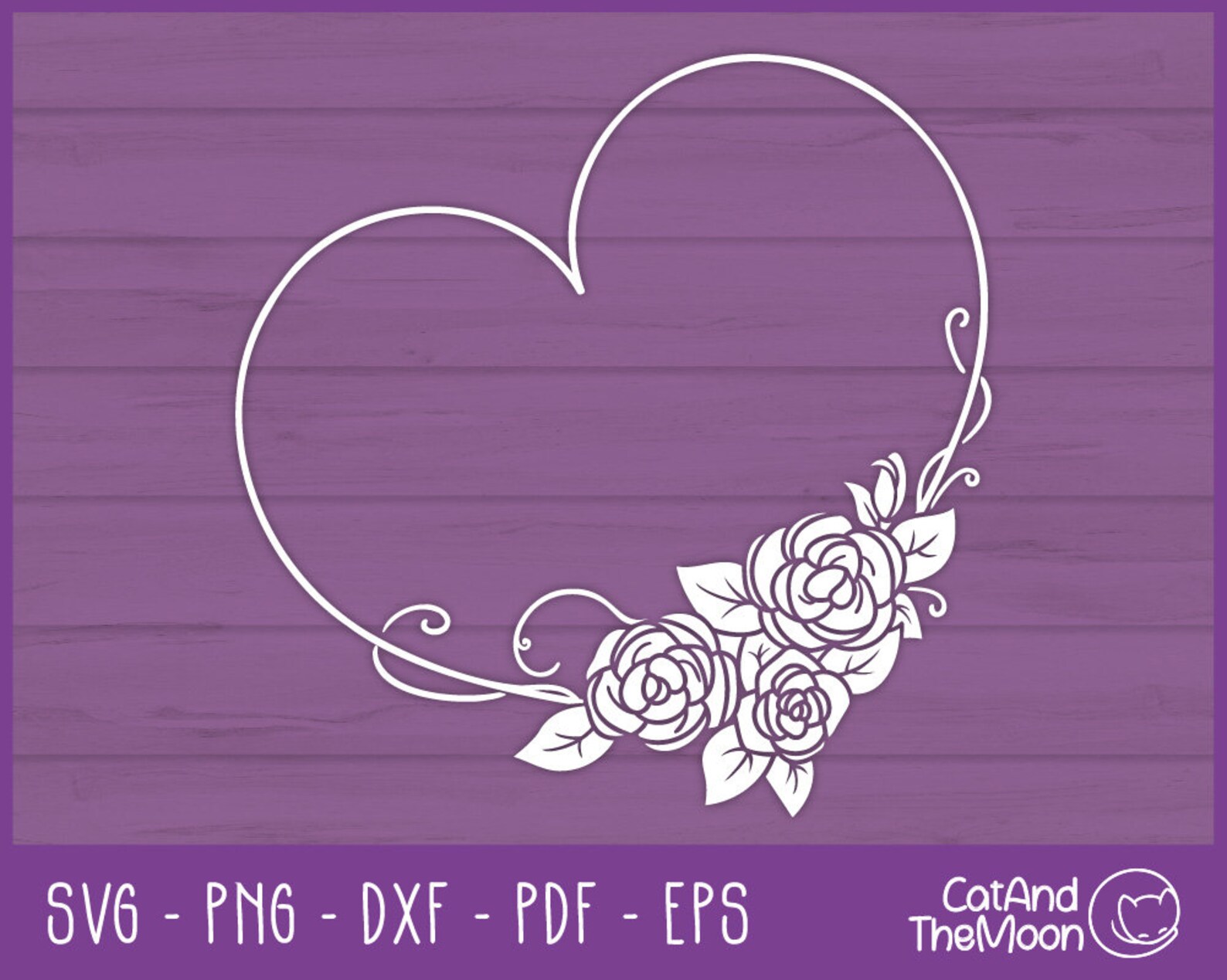 Floral Heart Svg Flower Frame Svg Files for Cricut Heart - Etsy