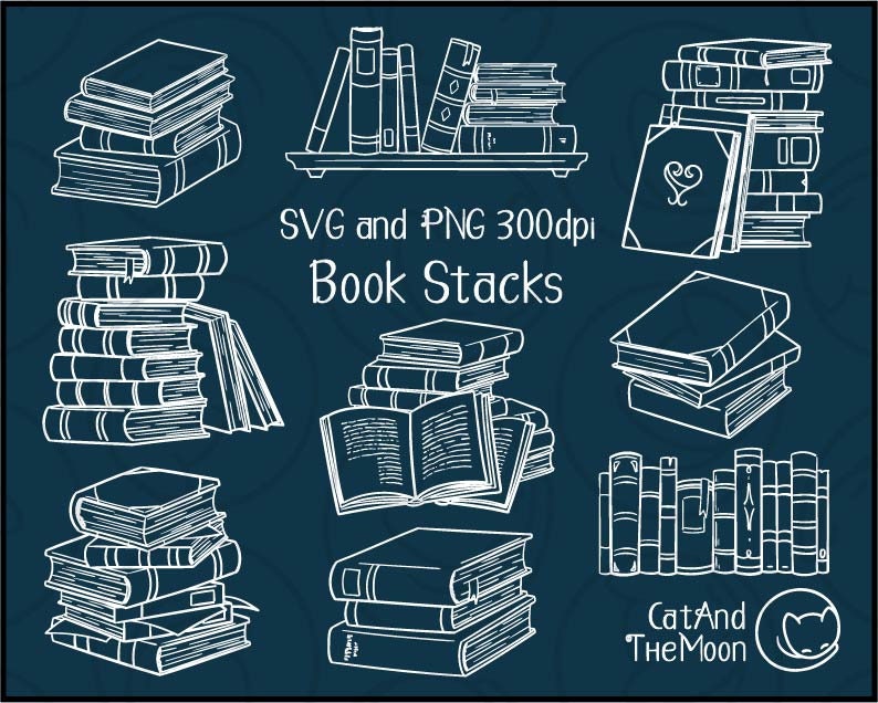 Book Stack Clipart Book Svg Book Clipart Book Stack Svg - Etsy