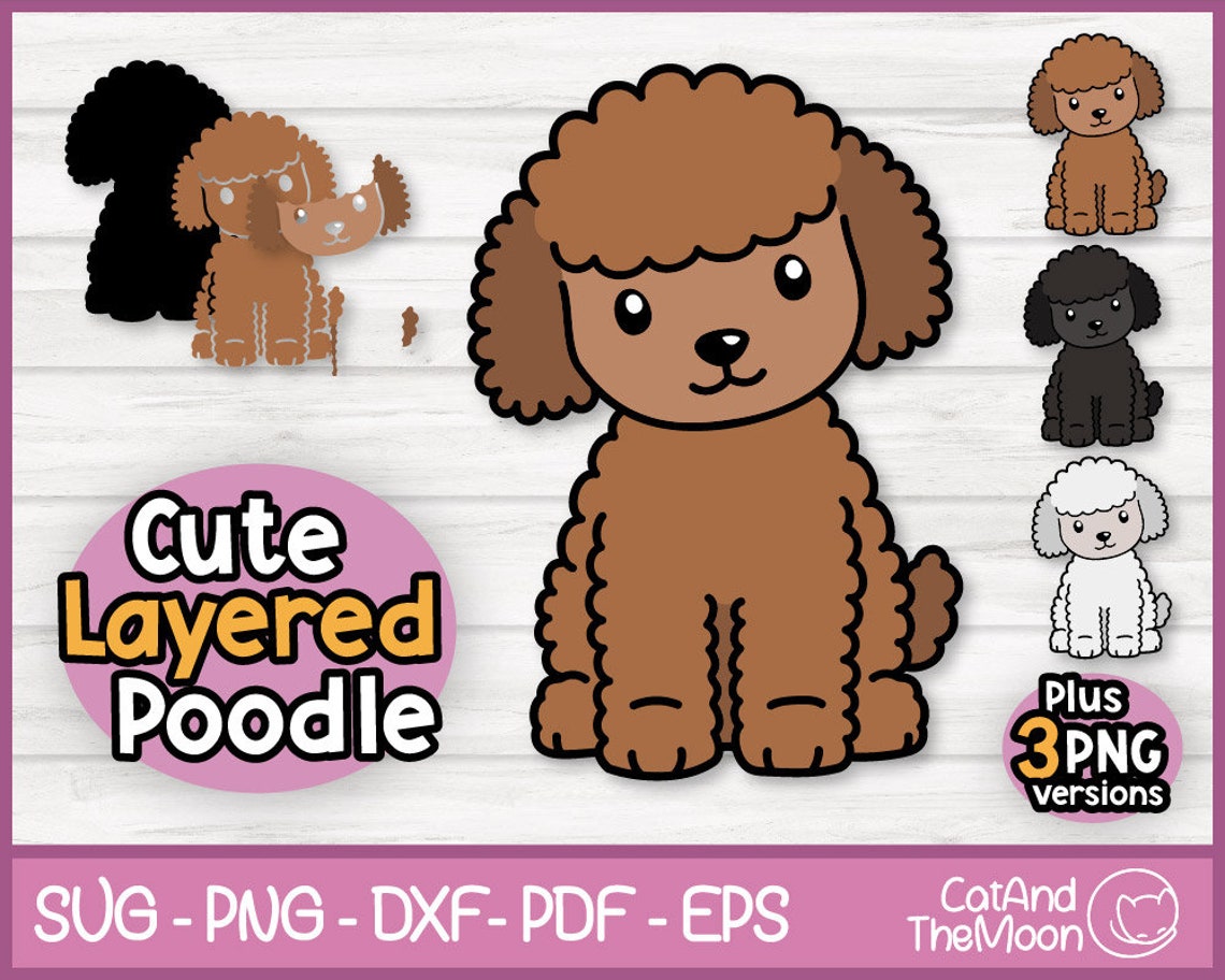 Poodle Svg - Puppy Svg, Doodle Svg, Dog Svg, Cute Puppy Svg, Kawaii ...