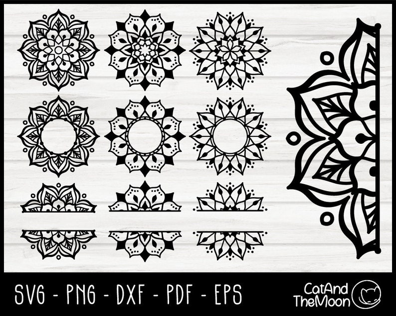 Half Mandala Svg Simple Mandala Svg Mandala Svg Bundle | Etsy