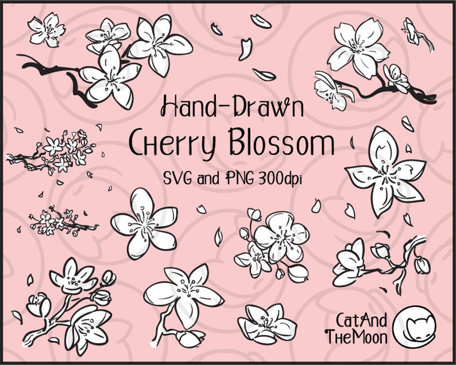 Cherry Blossom Png, Cherry Blossom Svg, Sakura Flowers Png, Sakura ...