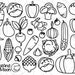 Healthy Food Clipart - Clipart for Coloring, Digital Stamp, Cute ...