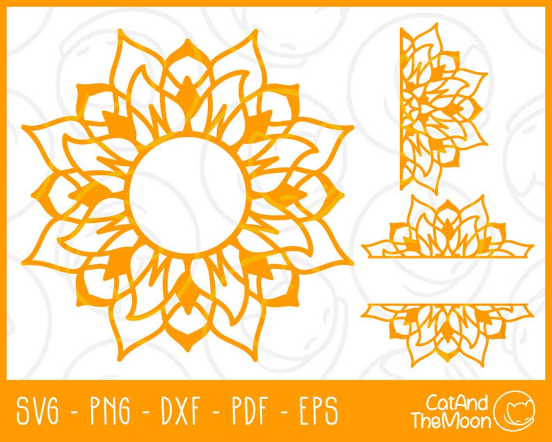 Simple Mandala Svg - Sun Mandala Svg, Mandala Monogram Svg, Sun Half ...