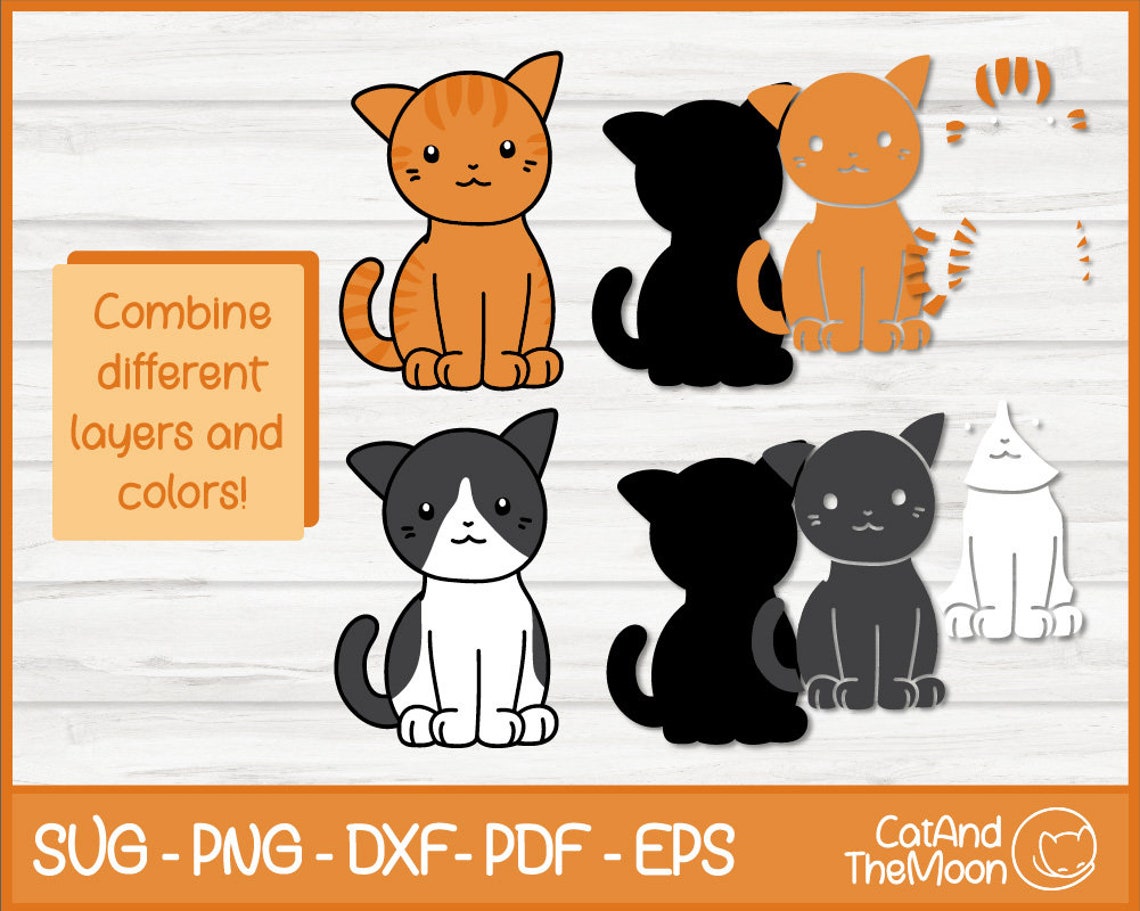 Tabby Cat Svg, Cat Svg, Orange Cat Svg, Cat Layered Svg, Baby Cat ...
