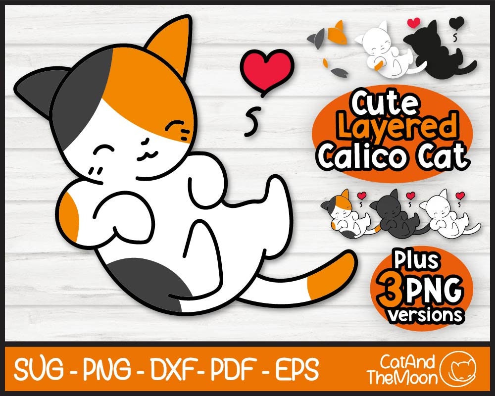 Calico Cat Svg - Calico Cat Clipart, Cat Svg, Calico Svg, Cute Cat Svg ...